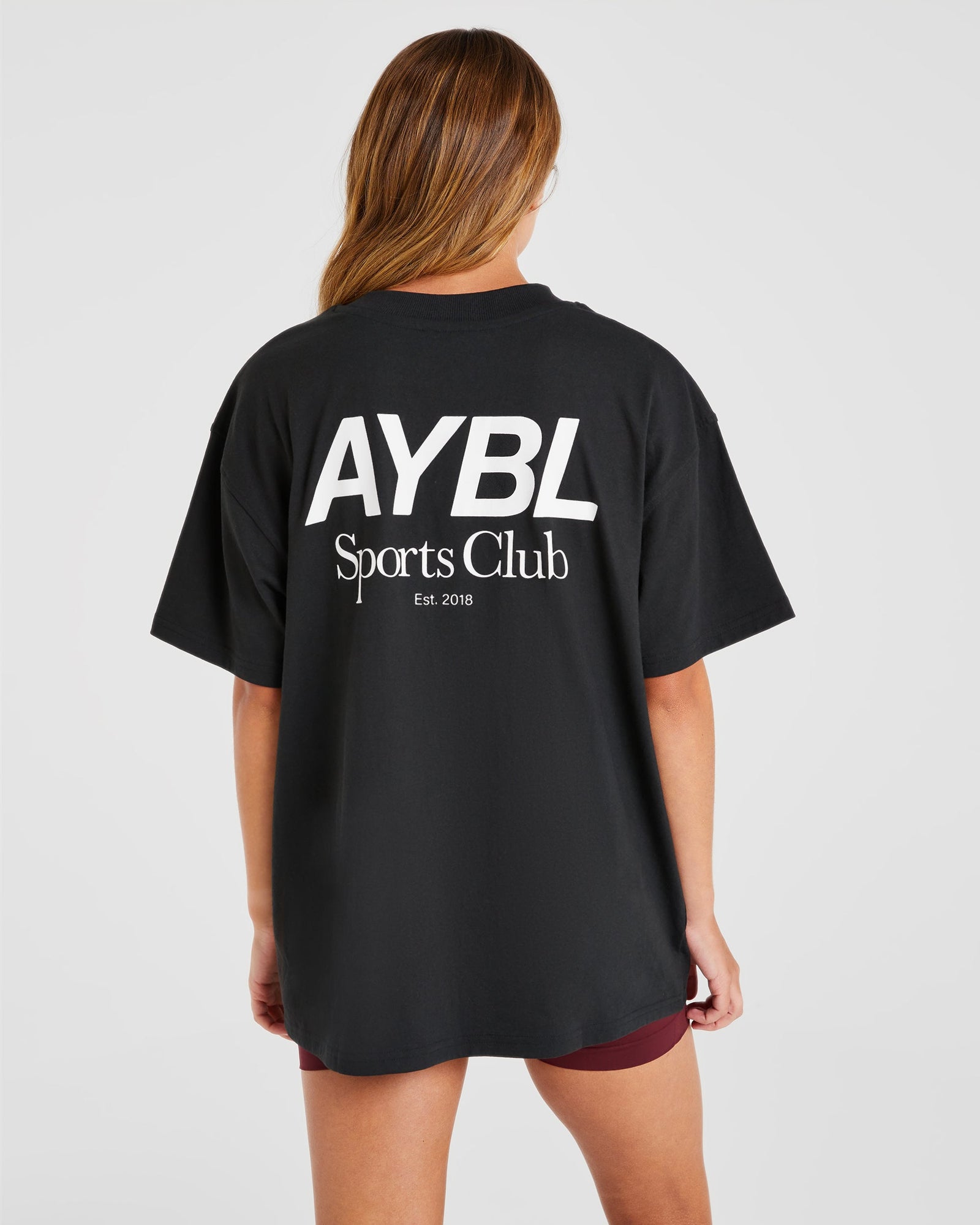 AYBL Sports Club Oversized T Shirt - Zwart